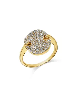 Bloomingdale'S Diamond Pave Oval Disc Ring - Yellow Gold