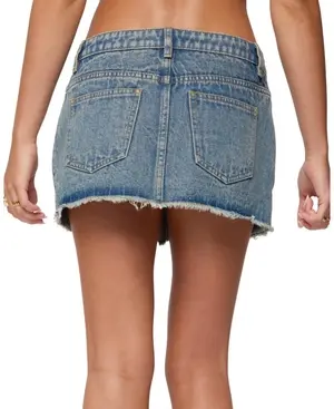 EDIKTED Keiko Studded Denim Mini Skirt