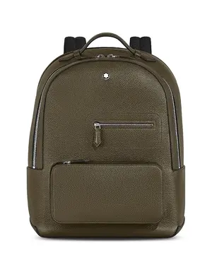 Montblanc Grain Leather Backpack - Green