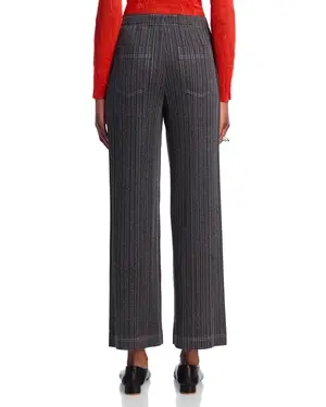 Issey Miyake Pleated Denim Pants - Black