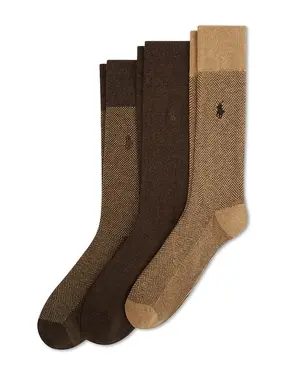 Polo Ralph Lauren Classic Patterns Socks, 3-pack - Beige