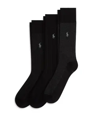Polo Ralph Lauren Classic Patterned Socks 3-pack - Black
