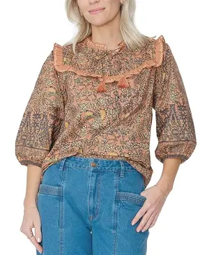 WEST OF Mare Top - Emilie Ikat Paisley