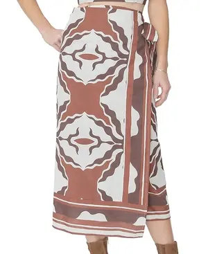 WEST OF Christine Wrap Skirt - Brown