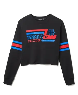 Junk Food Clothing Nfl Houston Texans Retro Fleece Sweatshirt - True Black
