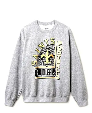 Junk Food Clothing Nfl New Orleans Saints Backfield Fleece Sweatshirt - Heather Grey