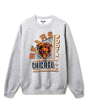 Junk Food Clothing Nfl Chicago Bears Backfield Crew Fleece - Heather Grey