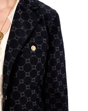 Gerard Darel Nyssa Monogrammed Button Down Jacket