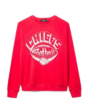 Junk Food Clothing Nfl Kansas City Chiefs Raglan Crew Fleece - Licorice