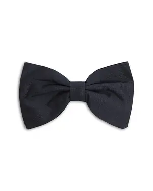REISS Silk Grosgrain Bow Tie - Navy