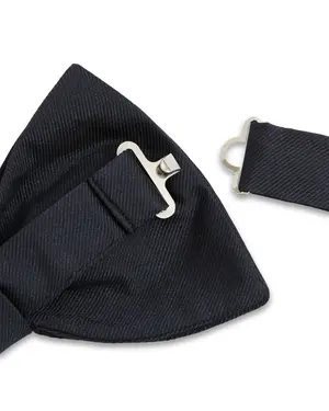 REISS Silk Grosgrain Bow Tie - Navy