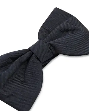 REISS Silk Grosgrain Bow Tie - Navy