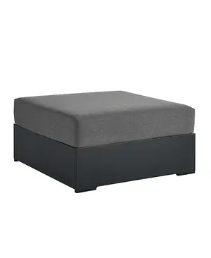 MODWAY Tahoe Outdoor Patio Powder-coated Aluminum Ottoman - Gray Charcoal