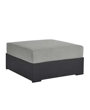 MODWAY Tahoe Outdoor Patio Powder-coated Aluminum Ottoman - Gray Gray