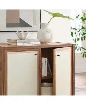 MODWAY Capri 33 Wood Grain Storage Cabinet