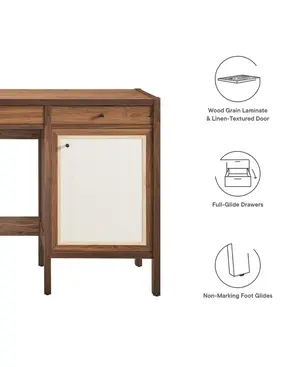 MODWAY Capri 49 Wood Grain Office Desk
