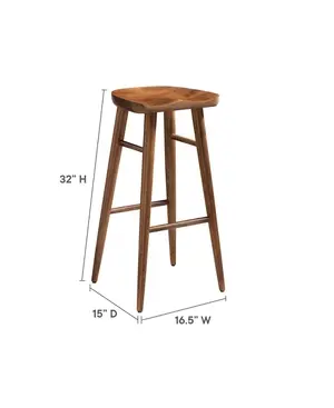 MODWAY Saville Backless Wood Bar Stools Set Of 2 - Walnut