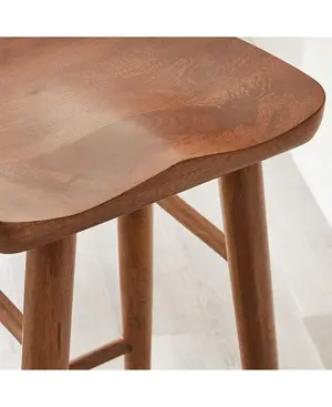 MODWAY Saville Backless Wood Bar Stools Set Of 2 - Walnut