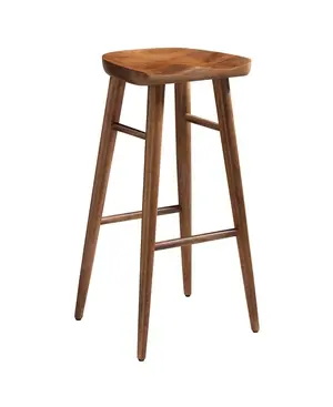 MODWAY Saville Backless Wood Bar Stools Set Of 2 - Walnut