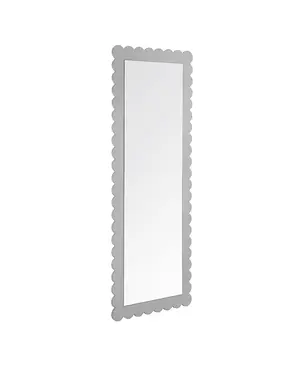 MODWAY Emmeline Scalloped Rectangle Floor Mirror - Light Gray