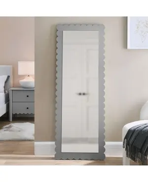 MODWAY Emmeline Scalloped Rectangle Floor Mirror