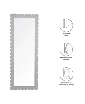 MODWAY Emmeline Scalloped Rectangle Floor Mirror