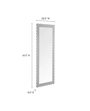 MODWAY Emmeline Scalloped Rectangle Floor Mirror