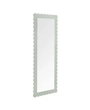MODWAY Emmeline Scalloped Rectangle Floor Mirror - Sage