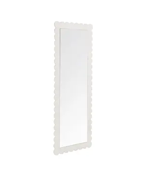 MODWAY Emmeline Scalloped Rectangle Floor Mirror - White