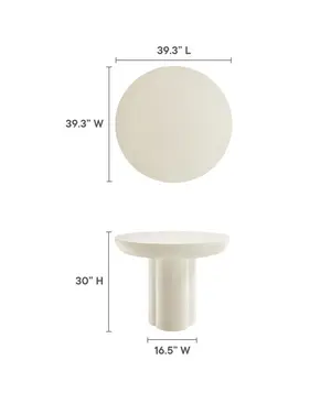 MODWAY Caspian 40 Round Concrete Dining Table