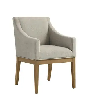 MODWAY Alton Fabric Upholstered Dining Armchair - Linen Natural