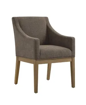 MODWAY Alton Fabric Upholstered Dining Armchair - Mocha Natural