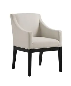 MODWAY Alton Fabric Upholstered Dining Armchair - Salt Black