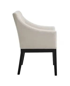 MODWAY Alton Fabric Upholstered Dining Armchair - Salt Black