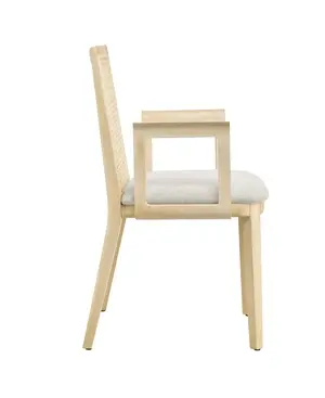 MODWAY Monarch Wood And Rattan Dining Armchair - Antique Multi