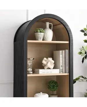 MODWAY Evie Arched Narrow Bookcase Display Cabinet