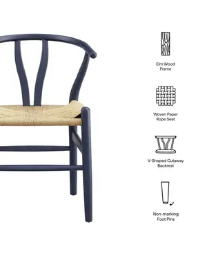 MODWAY Amish 29 Wood Dining Chair - Midnight