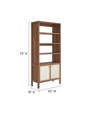 MODWAY Capri 4-shelf Wood Grain Bookcase