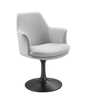 MODWAY Lippa Swivel Dining Armchair - Black / Light Gray