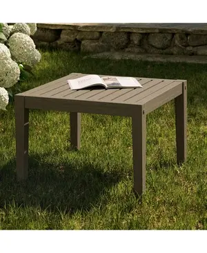MODWAY Northlake Square Outdoor Patio Teak Side Table