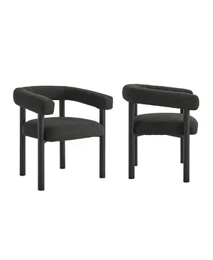 MODWAY Nautica Outdoor Patio Aluminum Dining Armchairs Set Of 2 - Charcoal Graphite