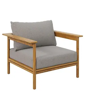 MODWAY Wren Outdoor Patio Teak Wood Armchair - Natural Driftwood