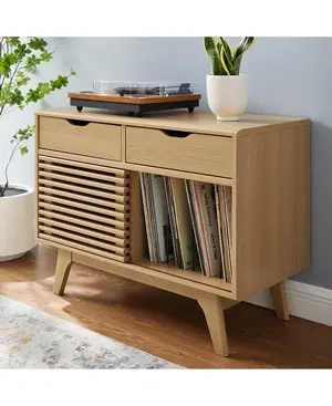 MODWAY Render Vinyl Record Display Stand - Oak