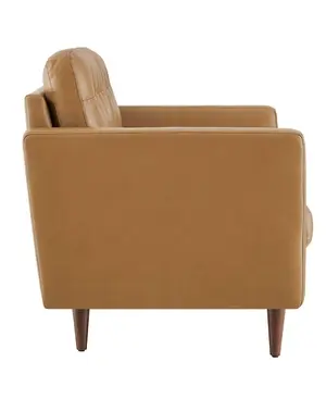 MODWAY Exalt Tufted Leather Loveseat - Tan