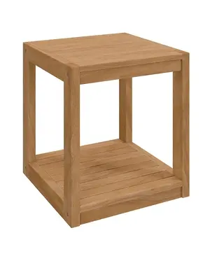MODWAY Carlsbad Teak Wood Outdoor Patio Side Table - Natural