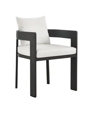 MODWAY Tahoe Outdoor Patio Aluminum Dining Chair - Gray White