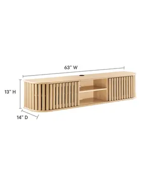 MODWAY Fortitude 63 Wall-mounted Tv Stand - Oak