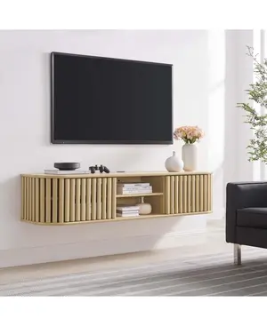 MODWAY Fortitude 63 Wall-mounted Tv Stand - Oak