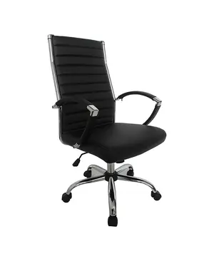 FURNITURE OF AMERICA Tioga 43-inch Faux Leather Height Adjustable Swivel Office Chair - Black