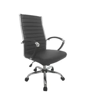 FURNITURE OF AMERICA Tioga 43-inch Faux Leather Height Adjustable Swivel Office Chair - Gray